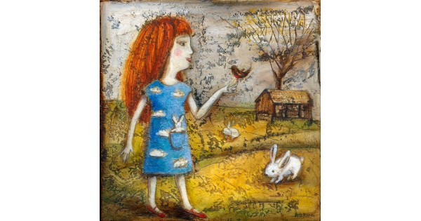 "My Friend Rabbit" - Original Painting and Print